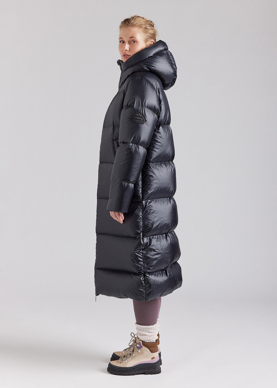 Long down jacket made in France for women in natural down Oriela ...